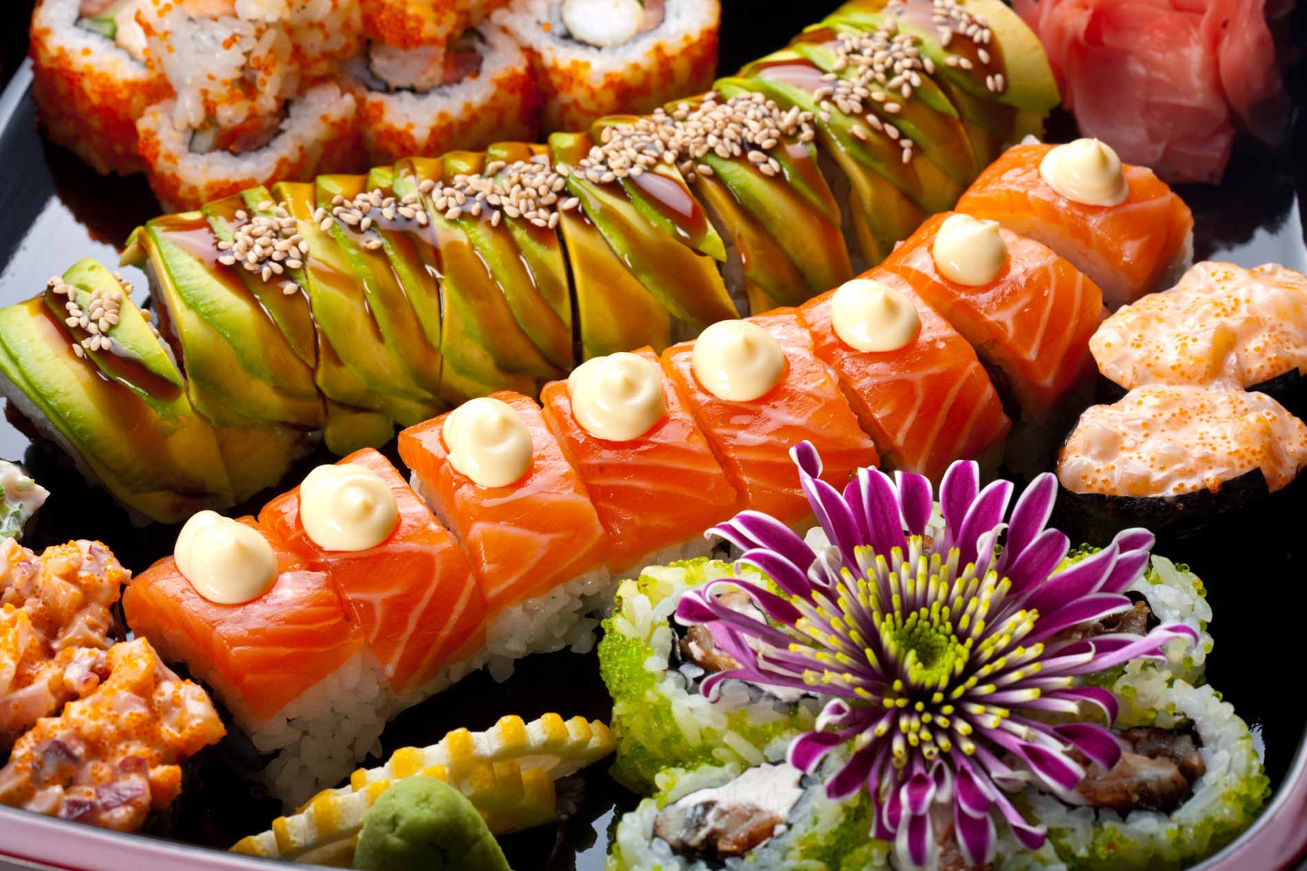 Spannende Yummy Sushi Fitness Asia Küche Bild